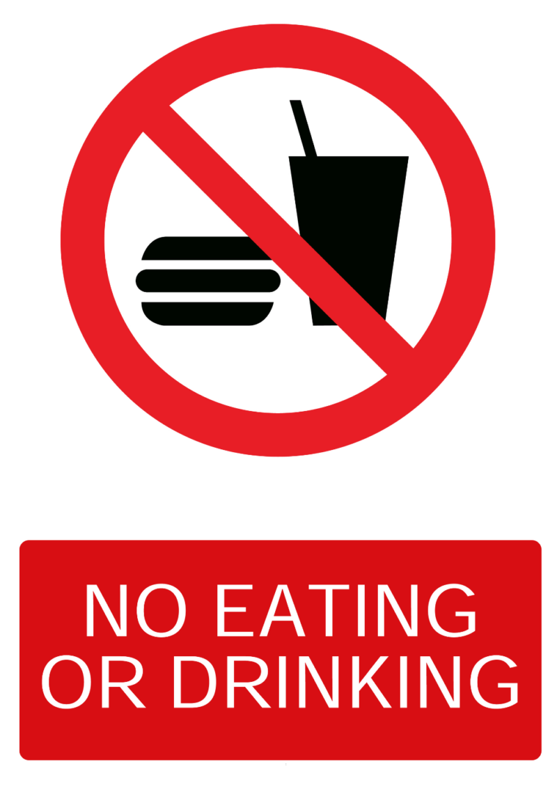6.8 No Eating or Drinking Sign (2 pieces) | TECS