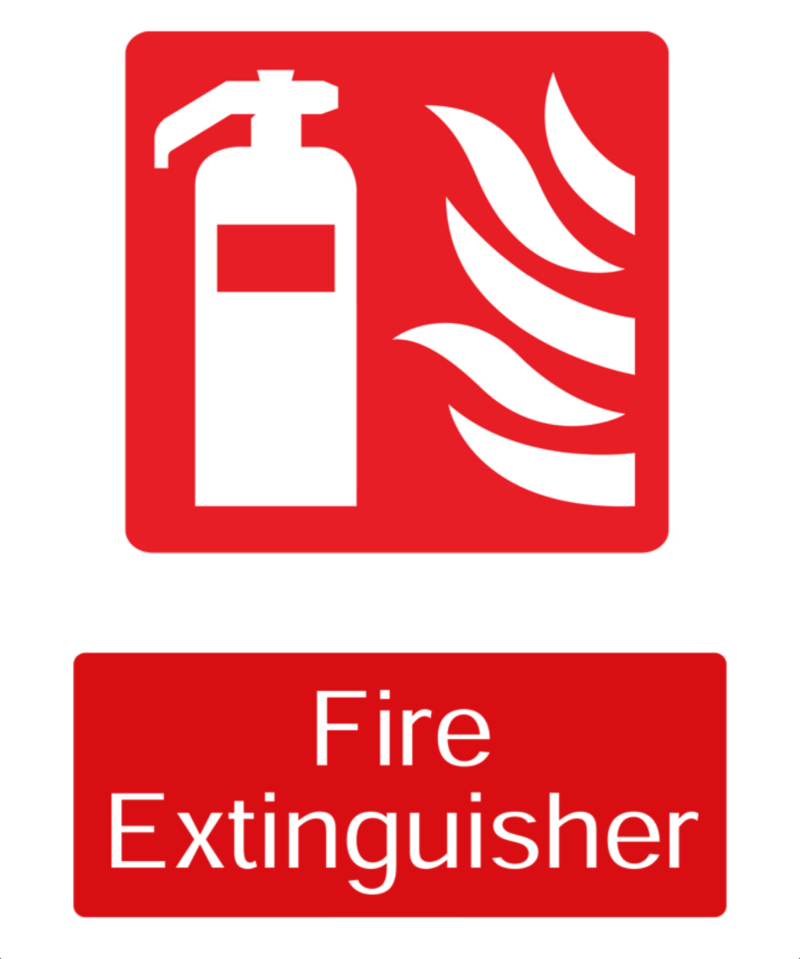 ⁠Fire Extinguisher (11.5inch x 9.5inch) (Outdoor Sticker)(4 pieces) | TECS