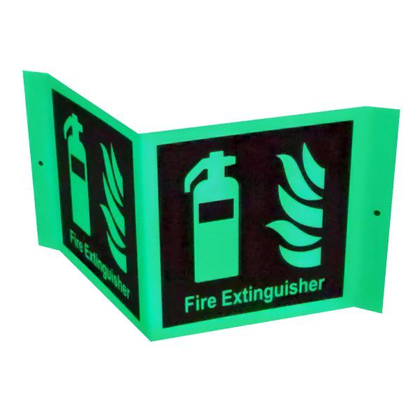 A-Frame Fire Extinguisher Sign - Luminous | TECS